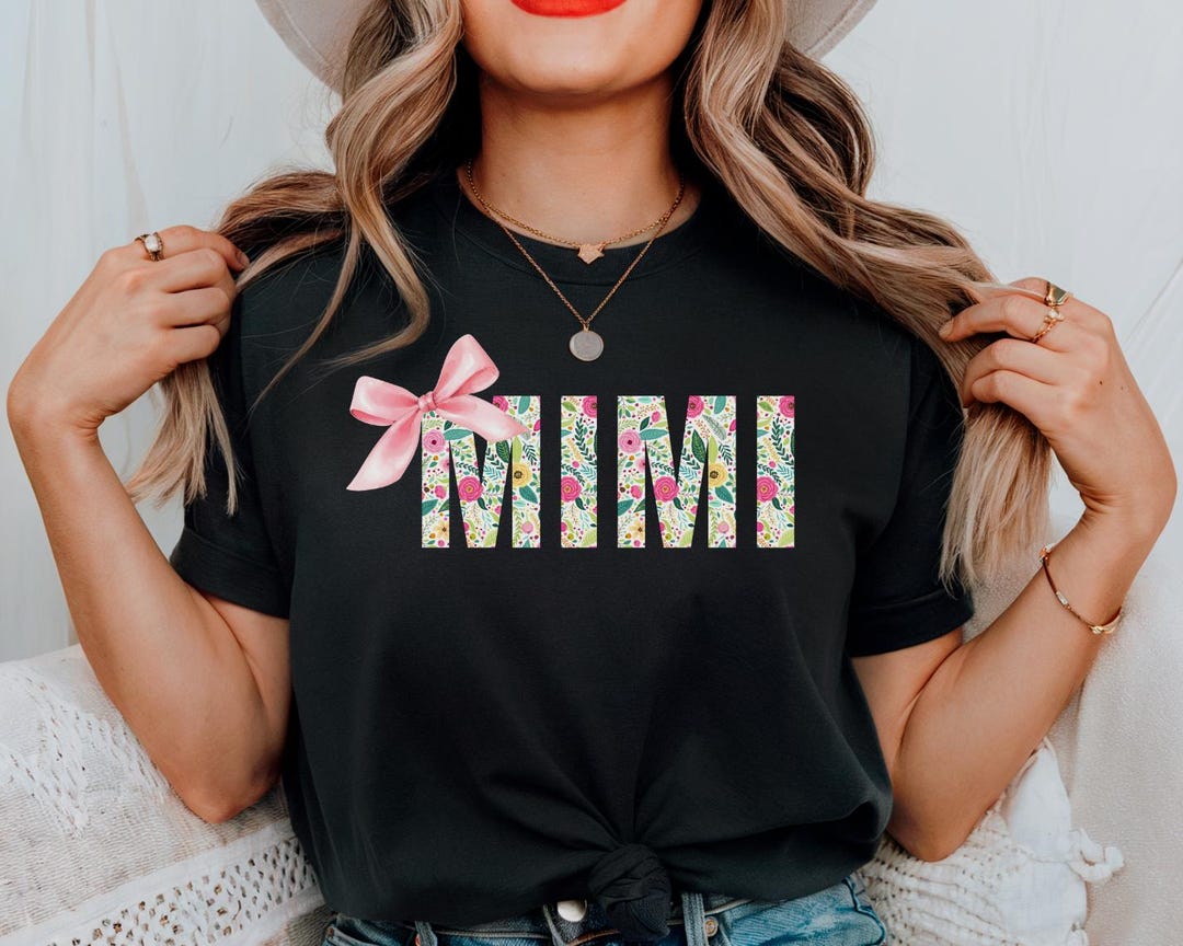 Mimi Floral-filled Letters Unisex T-shirt, Grandma Tee, Mother's Day ...