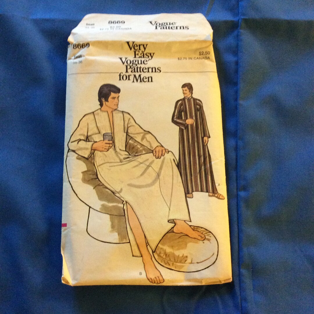 Vintage Very Easy Vogue Patterns for Men N0. 8669, Caftan, Sz Small - Etsy