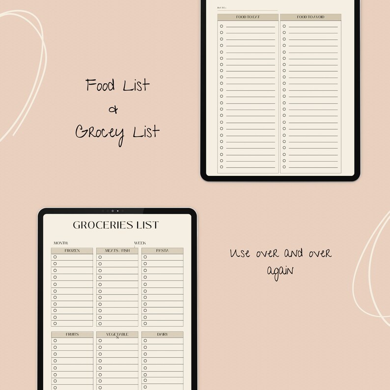 Digital Meal Planner, Grocery List, Meal Ideas, Recipe Cards, Monthly ...