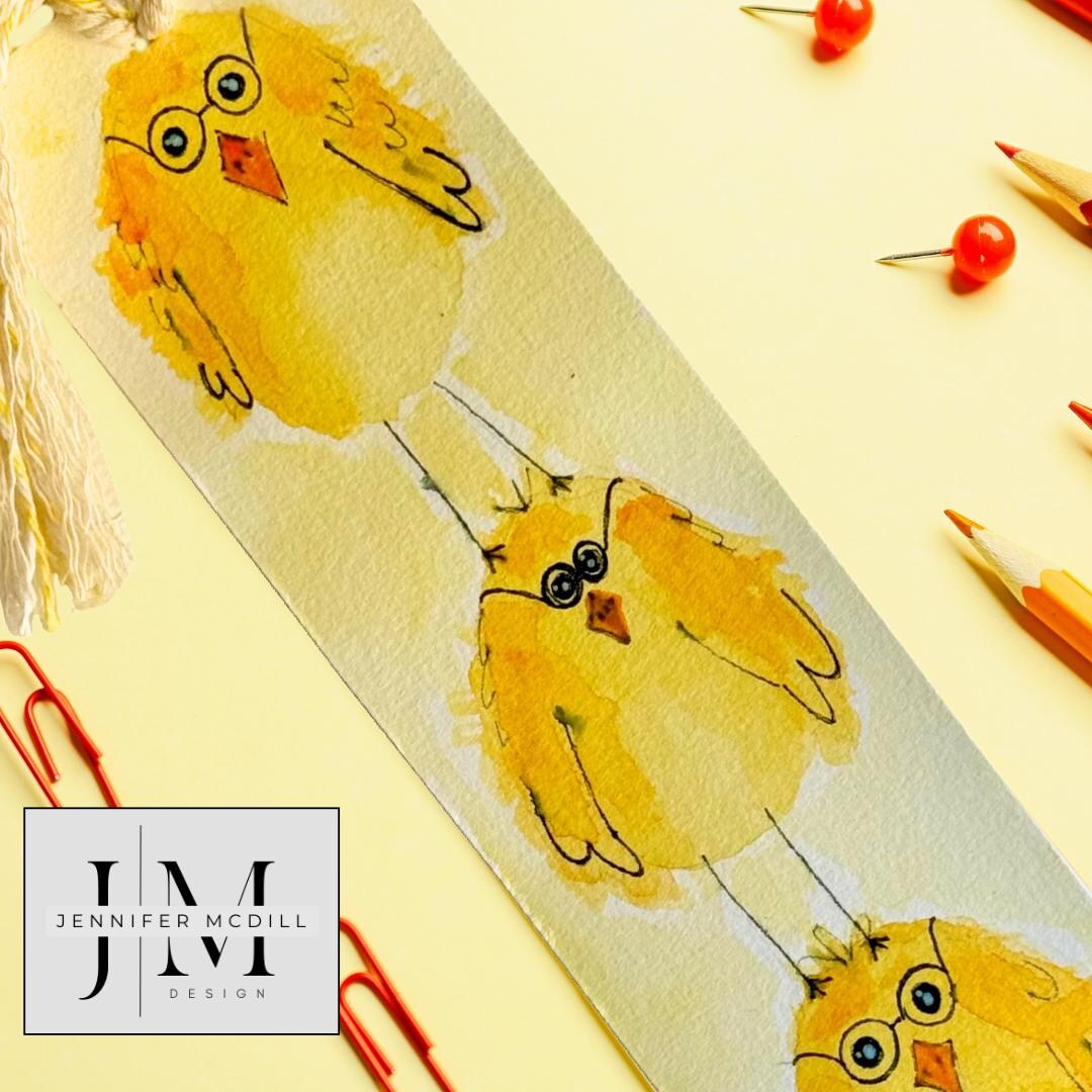 Original Cute Baby Chick Watercolor Bookmark - Etsy