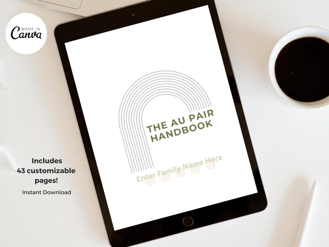 Editable Au Pair Handbook Template: Family & Childcare (digital ...