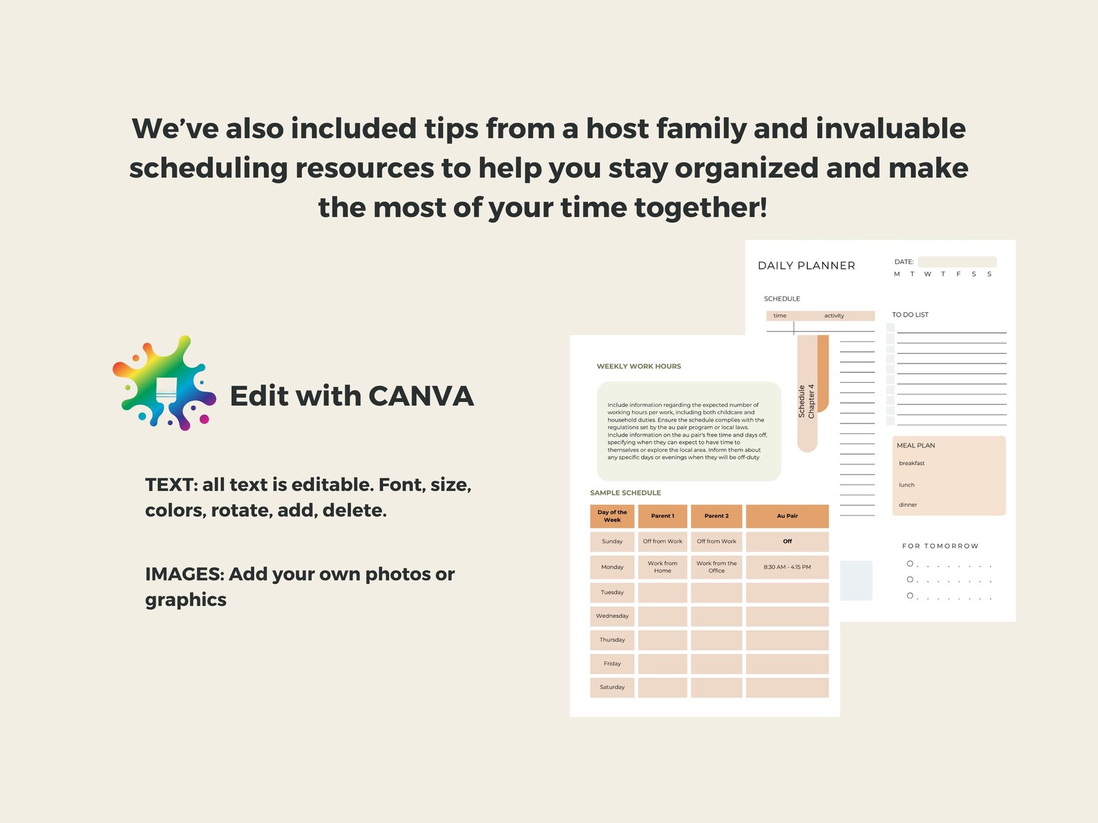 Editable Au Pair Handbook Template: Family & Childcare (digital ...