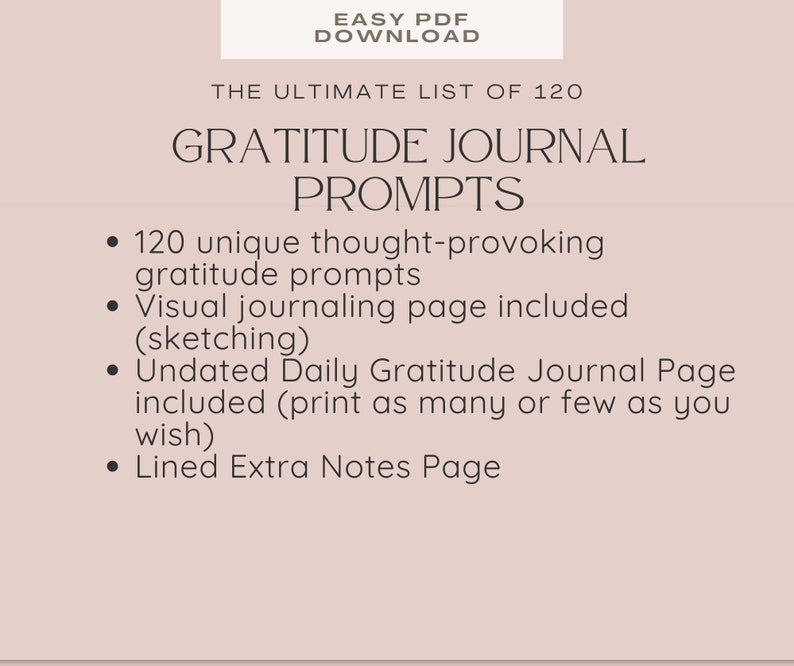 120 Gratitude Journal Prompts, Printable Self-reflection PDF (US Letter ...