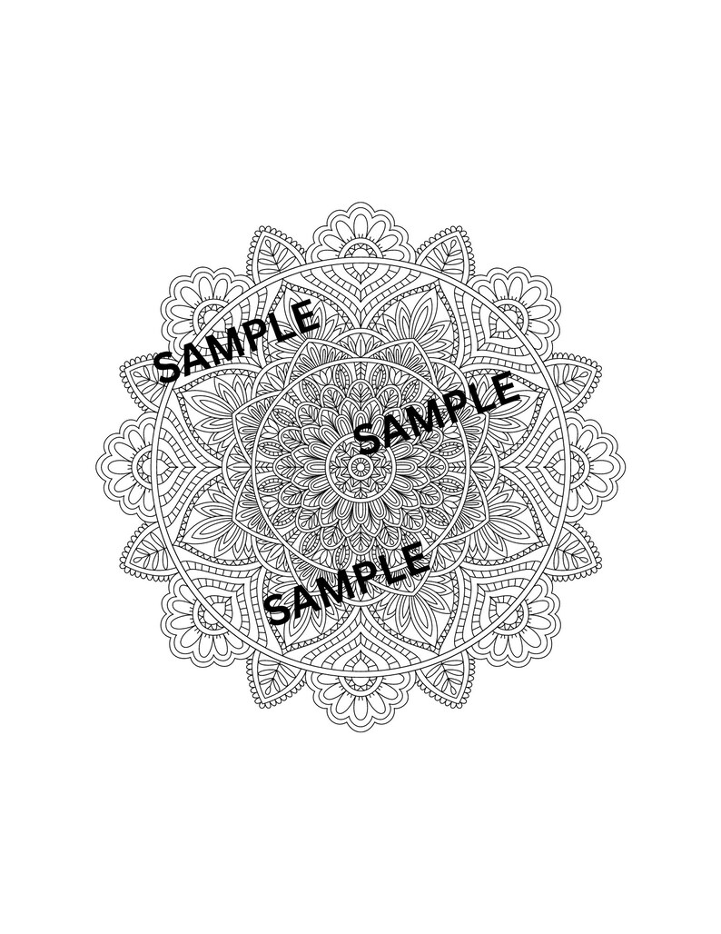 Mandalas Coloring Book, Coloring Pages, Calming Activity, 9 Pages ...