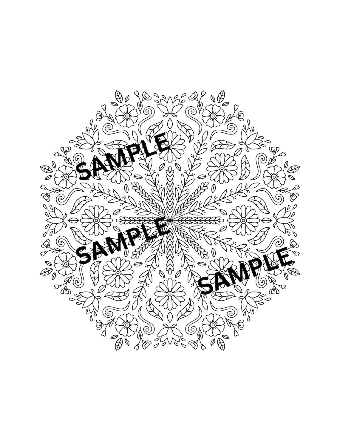 Mandalas Coloring Book, Coloring Pages, Calming Activity, 9 Pages ...