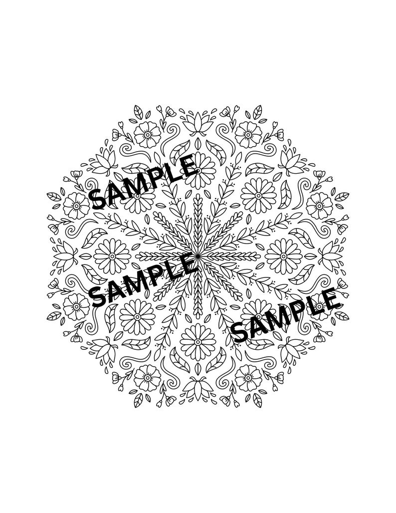 Mandalas Coloring Book, Coloring Pages, Calming Activity, 9 Pages ...