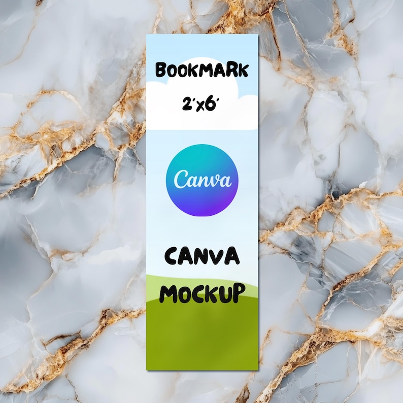 Canva Bookmark Mockup 2x6 Size Canva Drag and Drop Canva Template ...