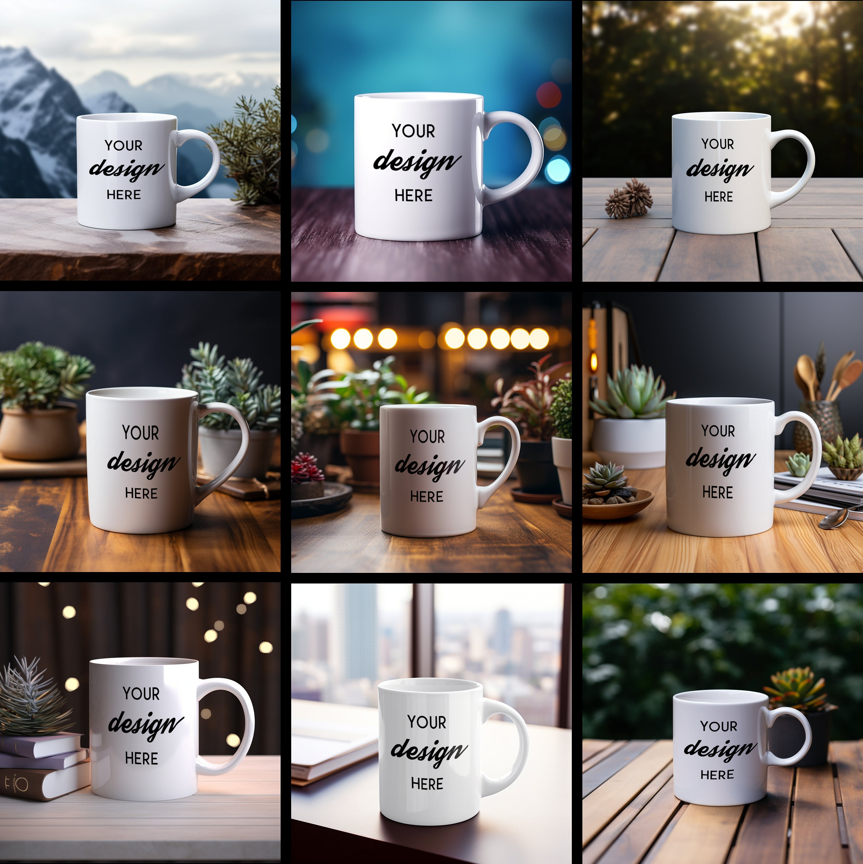 Mug Mockup Bundle | Smart Object Mockup | Wraparound Mockup | White ...