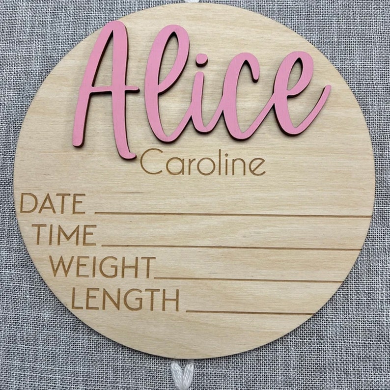 Baby Announcement Sign, Birth Stats Sign, Footprint Sign for Newborn ...