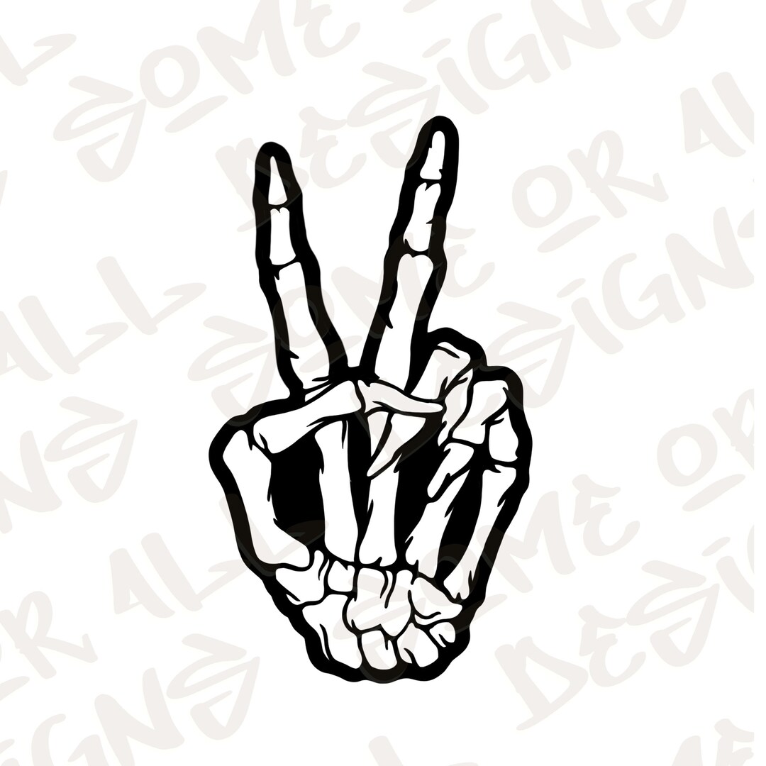 Peace Skeleton Hand PNG Digital - Etsy