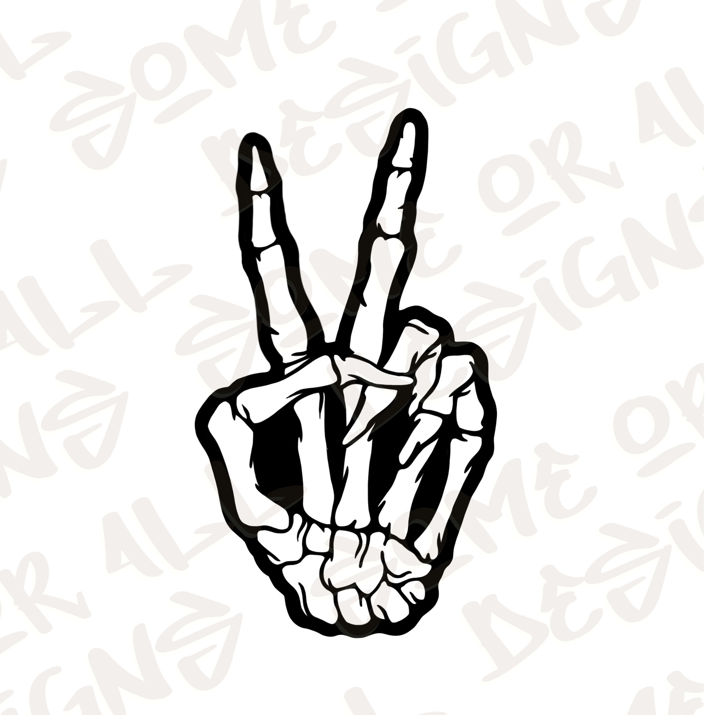 Peace Skeleton Hand PNG Digital - Etsy
