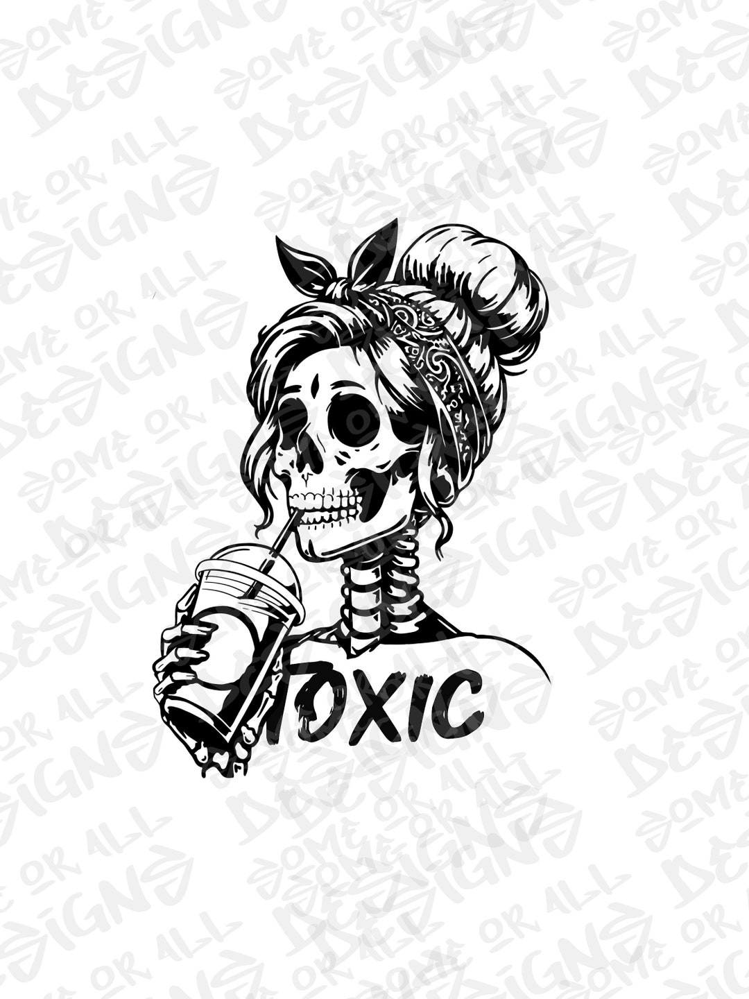 Toxic Skeleton Girl PNG - Etsy