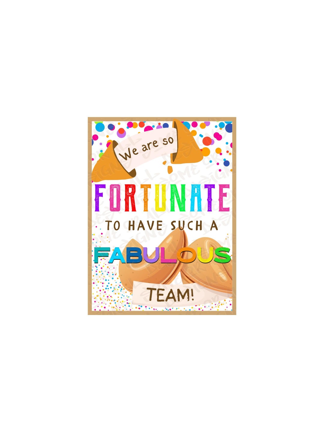 Staff Appreciation Fortunate Fortune Cookie PNG Printable - Etsy