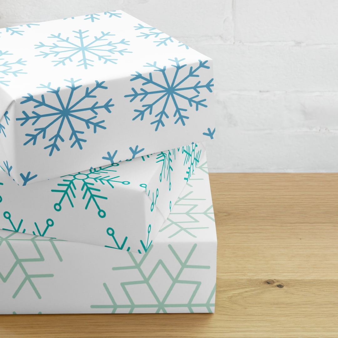 Snowflakes Wrapping Paper Sheets - Etsy