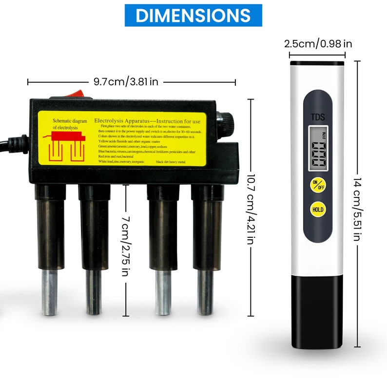 Water Electrolyzer and TDS Meter Bundle NEW same Day Shipping - Etsy