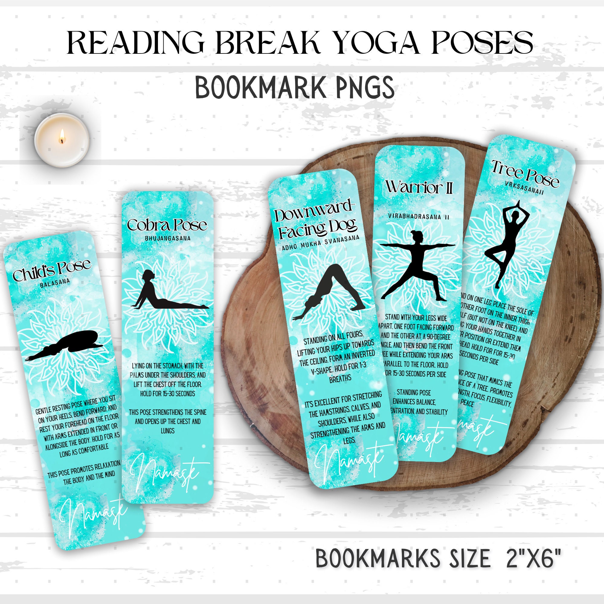 Yoga Poses Bookmark Pngs | Bookmark Designs | Printable Bookmarks ...