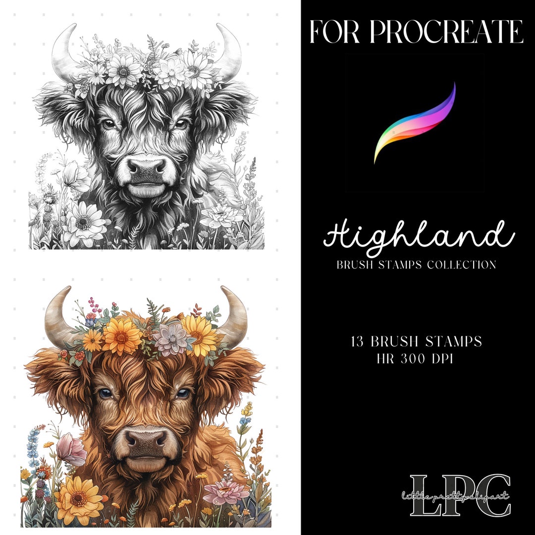 Highland Cow Procreate Brushes for iPad - Etsy