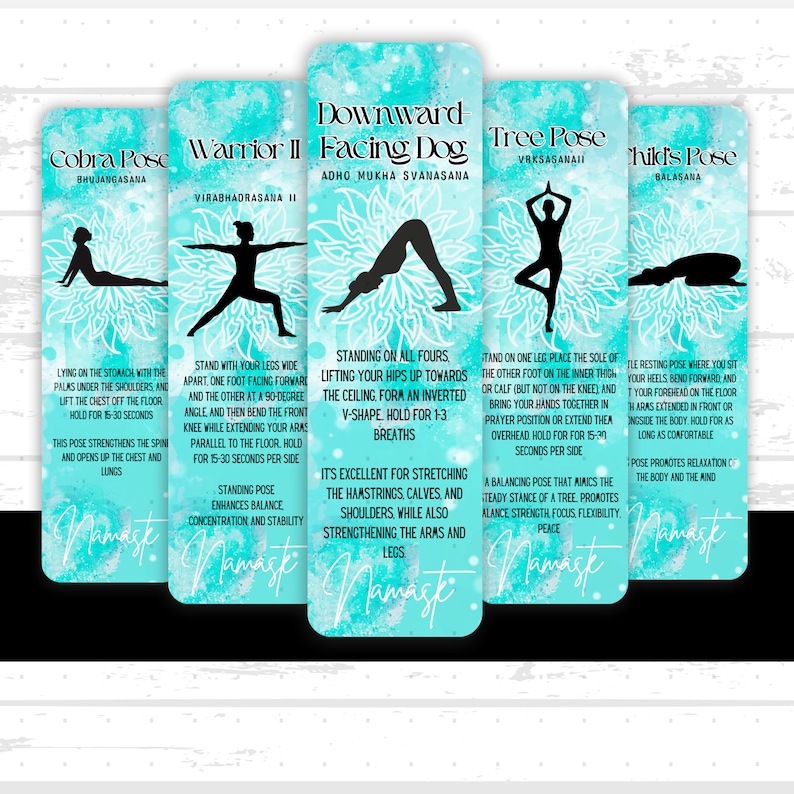 Yoga Poses Bookmark Pngs | Bookmark Designs | Printable Bookmarks ...