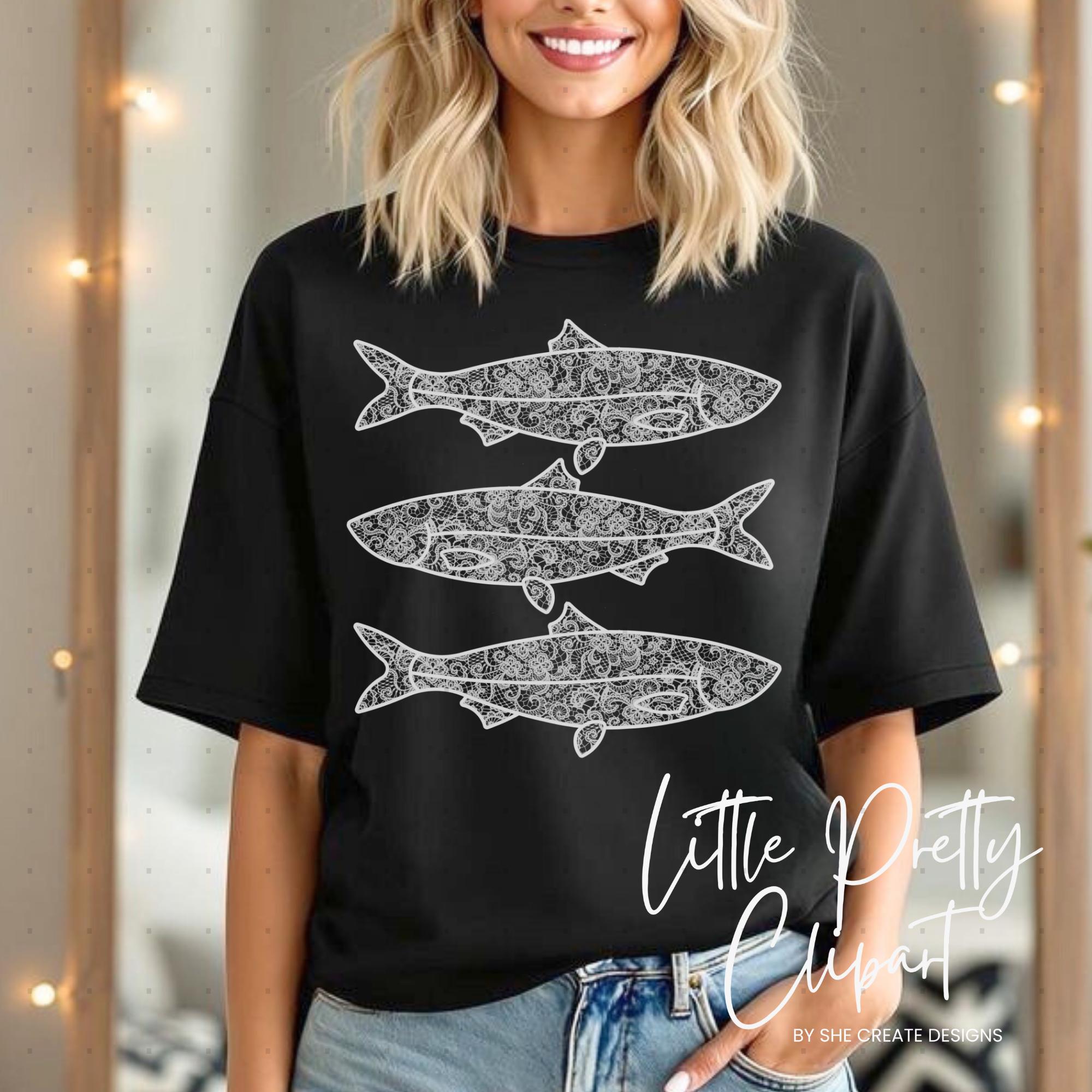 White Lace Fish Trio PNG | Lace Clipart | White Lace PNG | Fish PNG ...