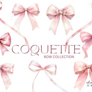 Pink Bow Coquette Clipart | Coquette Pink Bows | Coquette Bow PNG - Etsy
