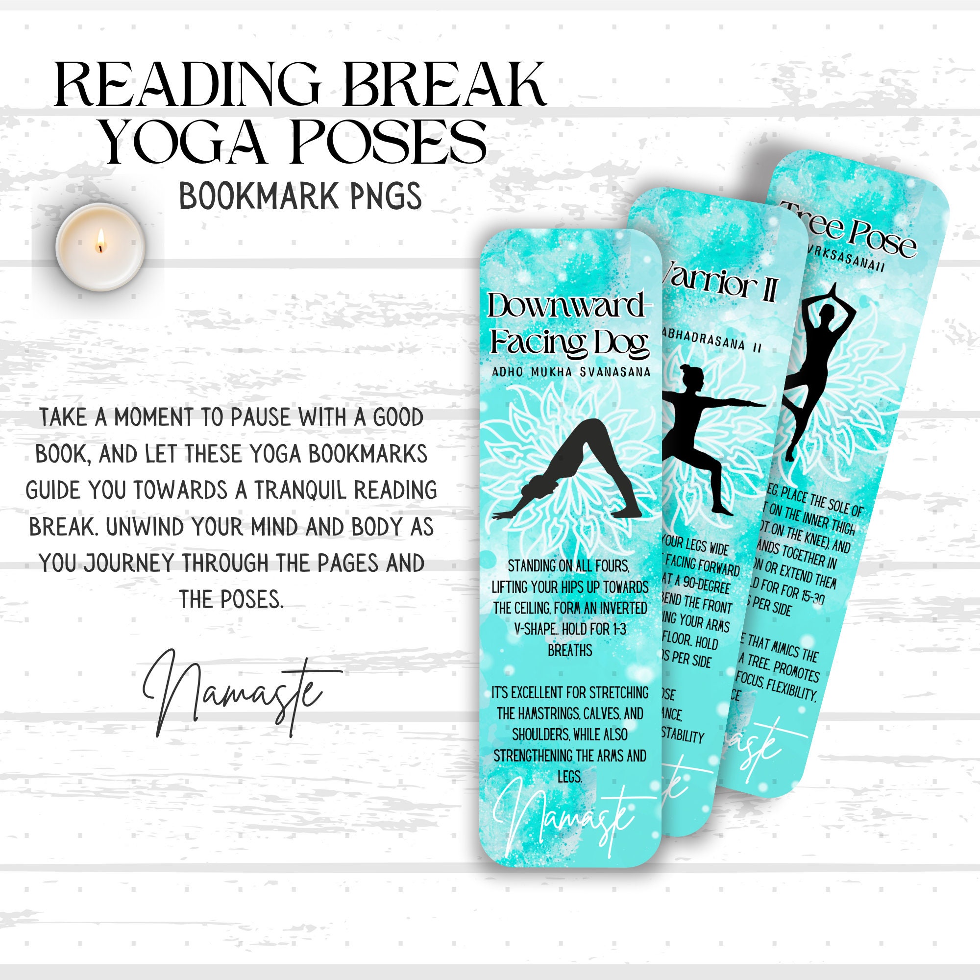 Yoga Poses Bookmark Pngs | Bookmark Designs | Printable Bookmarks ...
