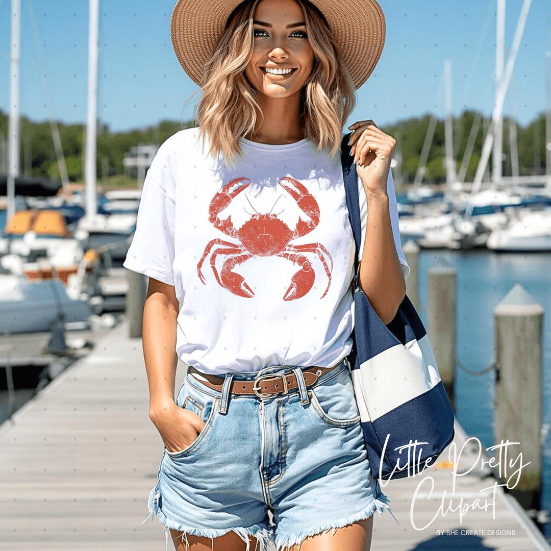 Red Crab Fisherman Aesthetic | Sardine PNG | Coastal Artwork | Coastal ...