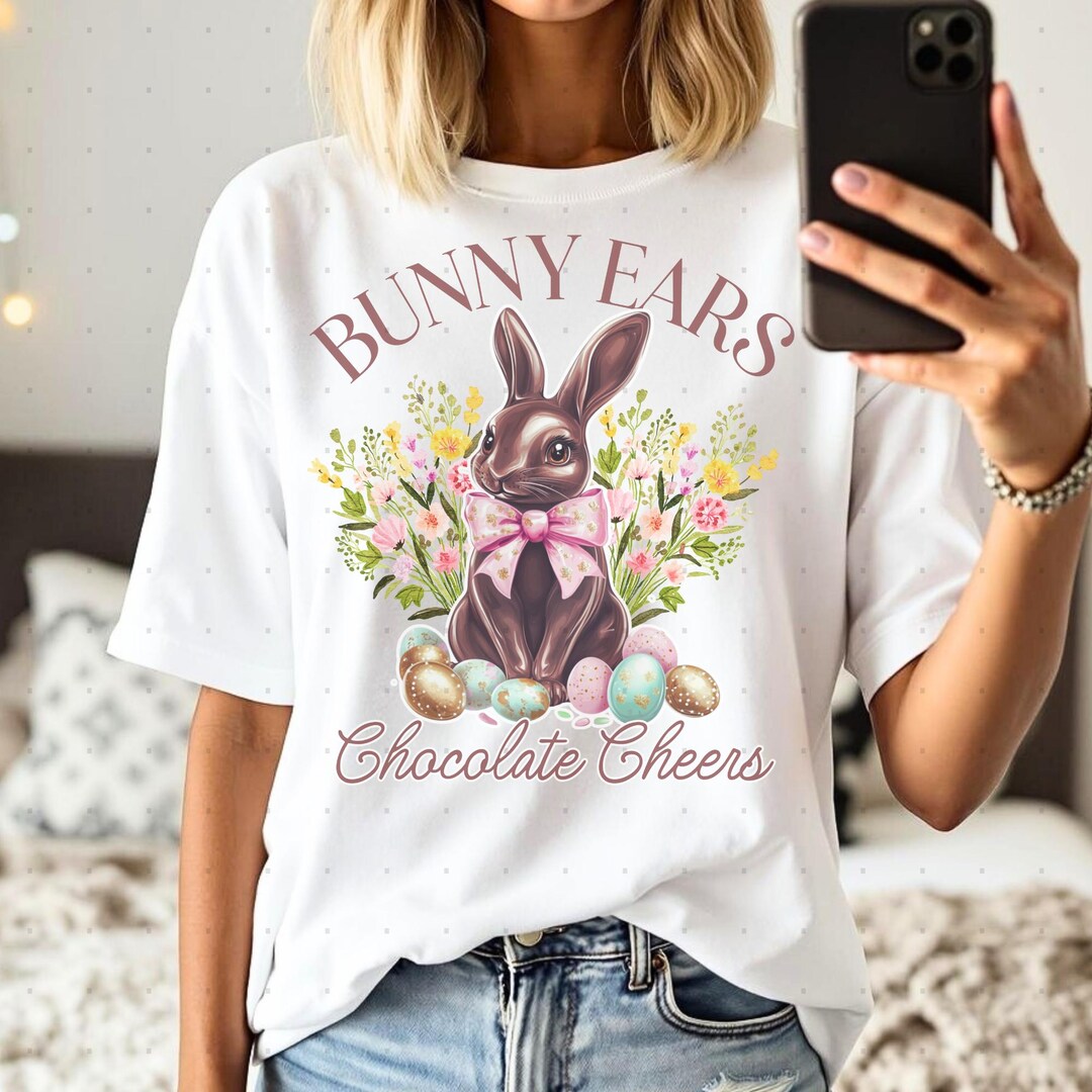 Bunny Ears and Chocolate Cheers Easter PNG | Cute Easter Bunny Design ...