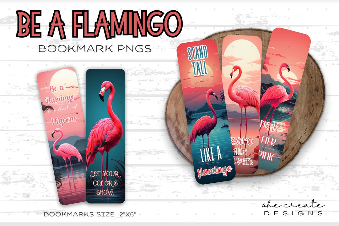 Flamingo Bookmark Pngs | Flamingo PNG | Pink Flamingo - Etsy
