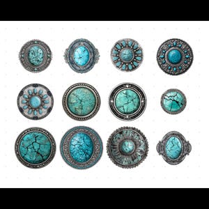 Western Turquoise Concho Design Png | Boho Clipart | Turquoise Concho ...