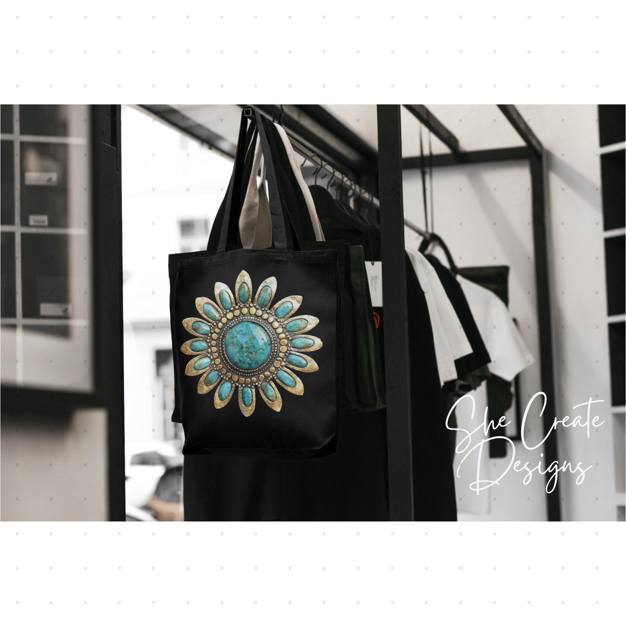 Western Turquoise Concho Design Png | Boho Clipart | Turquoise Concho ...