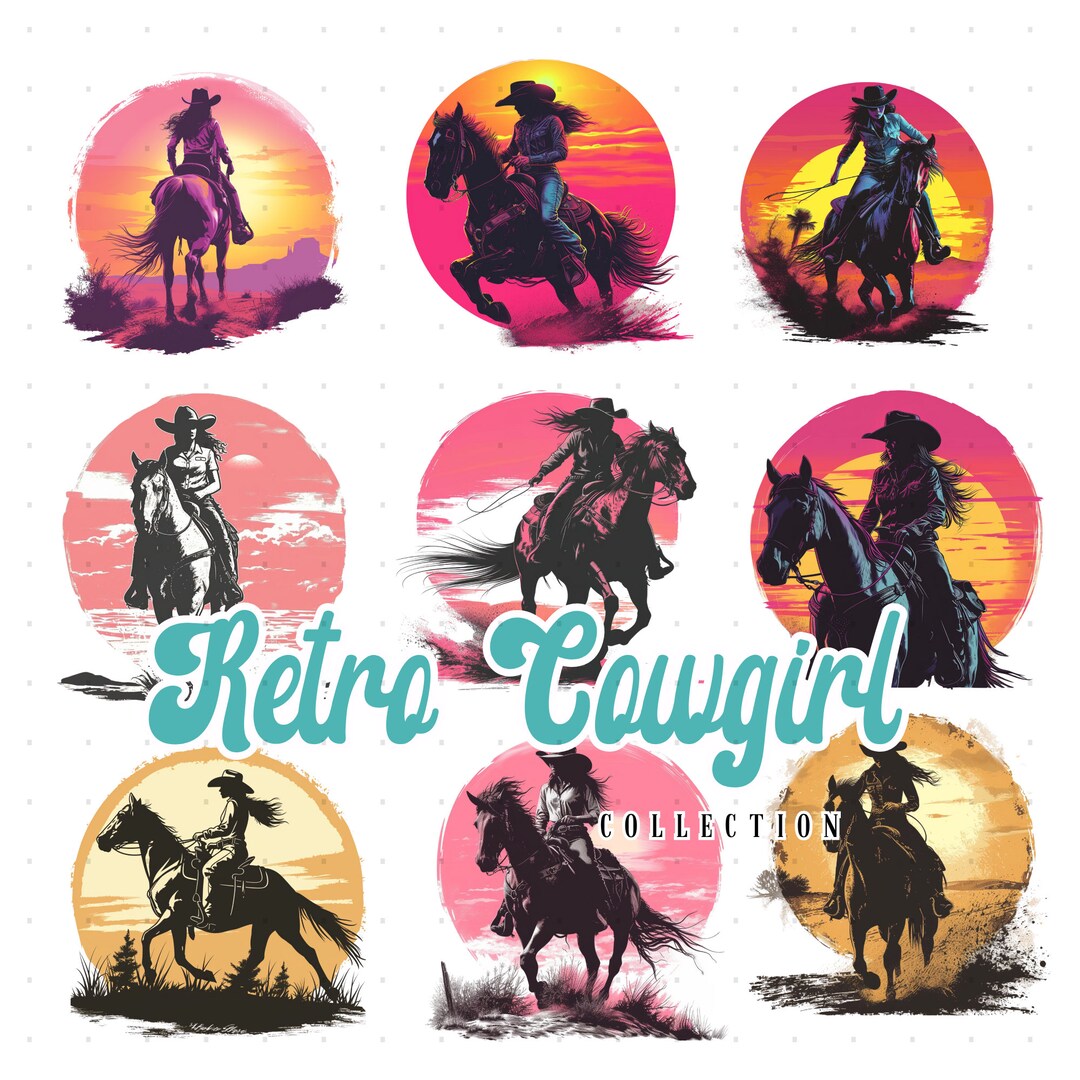 Retro Cowgirl Clipart | Country Clipart | Western Mama | Country ...