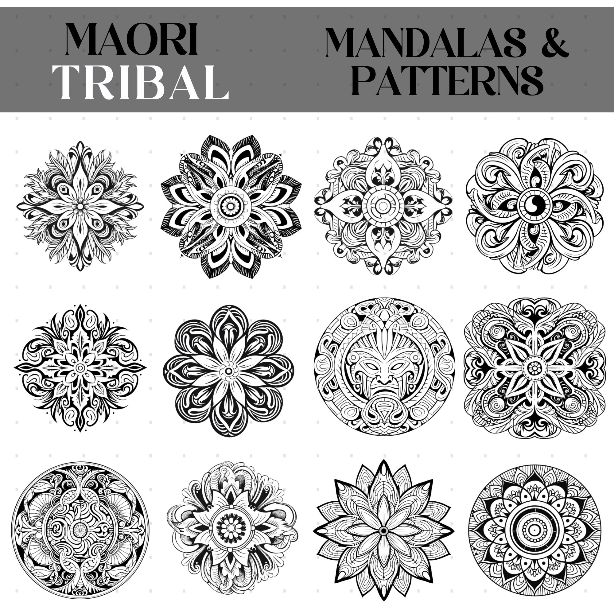 Maori Tribal Procreate Stamp and Pattern Brushes Tribal Tattoo Designs ...