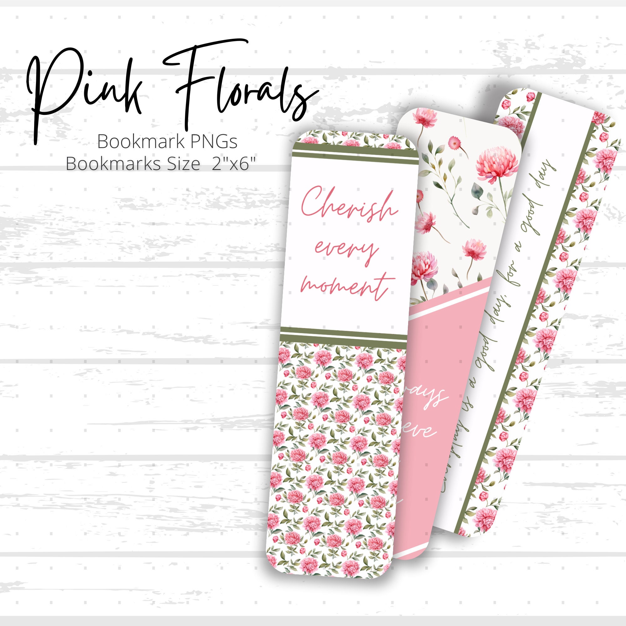 Pink Floral Bookmark Pngs Bookmark Designs Printable Bookmarks Book ...