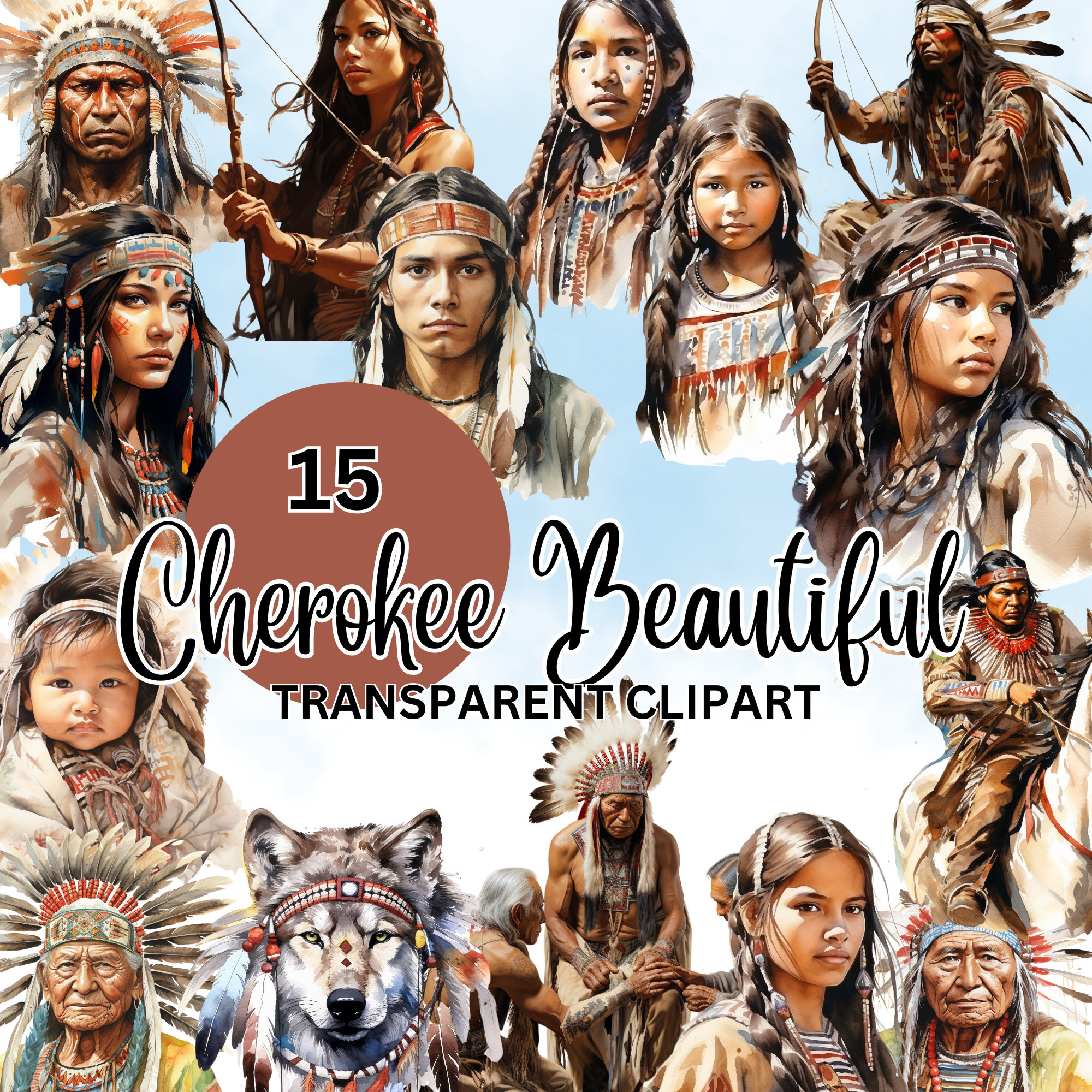 Native American Clipart Cherokee People Indigenous Clipart - Etsy