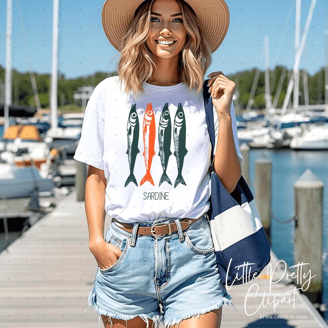 Orange Sardine Fisherman Aesthetic | Sardine PNG | Coastal Artwork ...