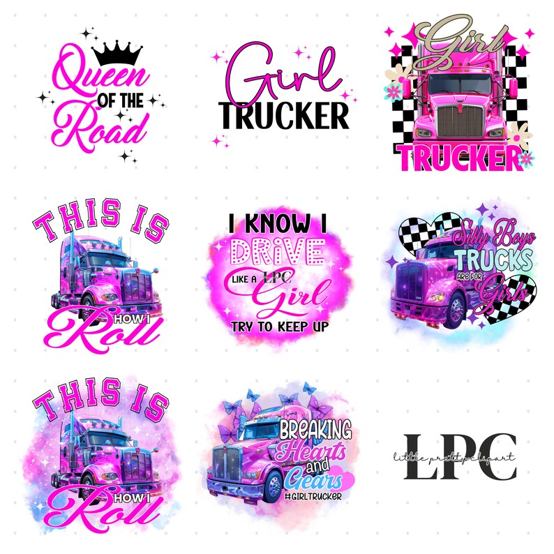Girl Trucker Collection | Trucker Girl | Semi Trailer Truck - Etsy