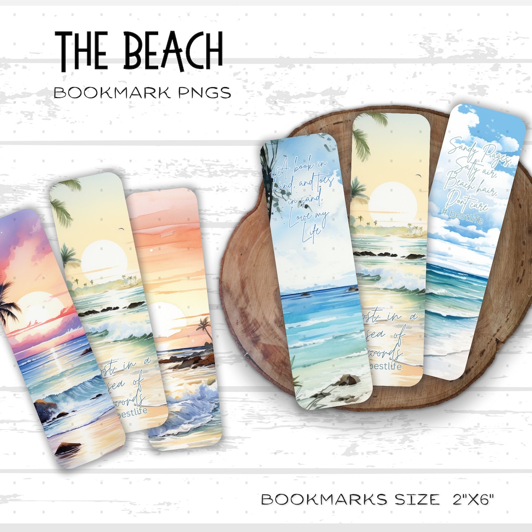Beach Bookmark Pngs | Bookmark Designs | Printable Bookmarks | Book ...