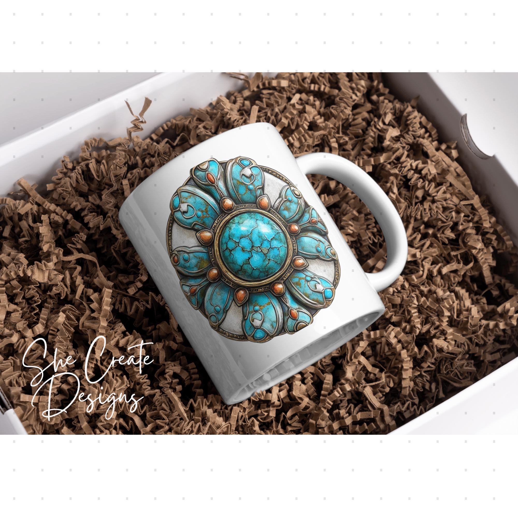 Western Turquoise Concho Design Png | Boho Clipart | Turquoise Concho ...