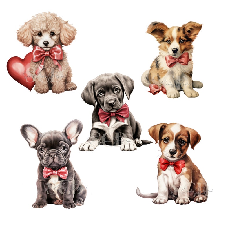 Valentines Puppy Clipart Transparent Dog Clipart Puppy Love - Etsy