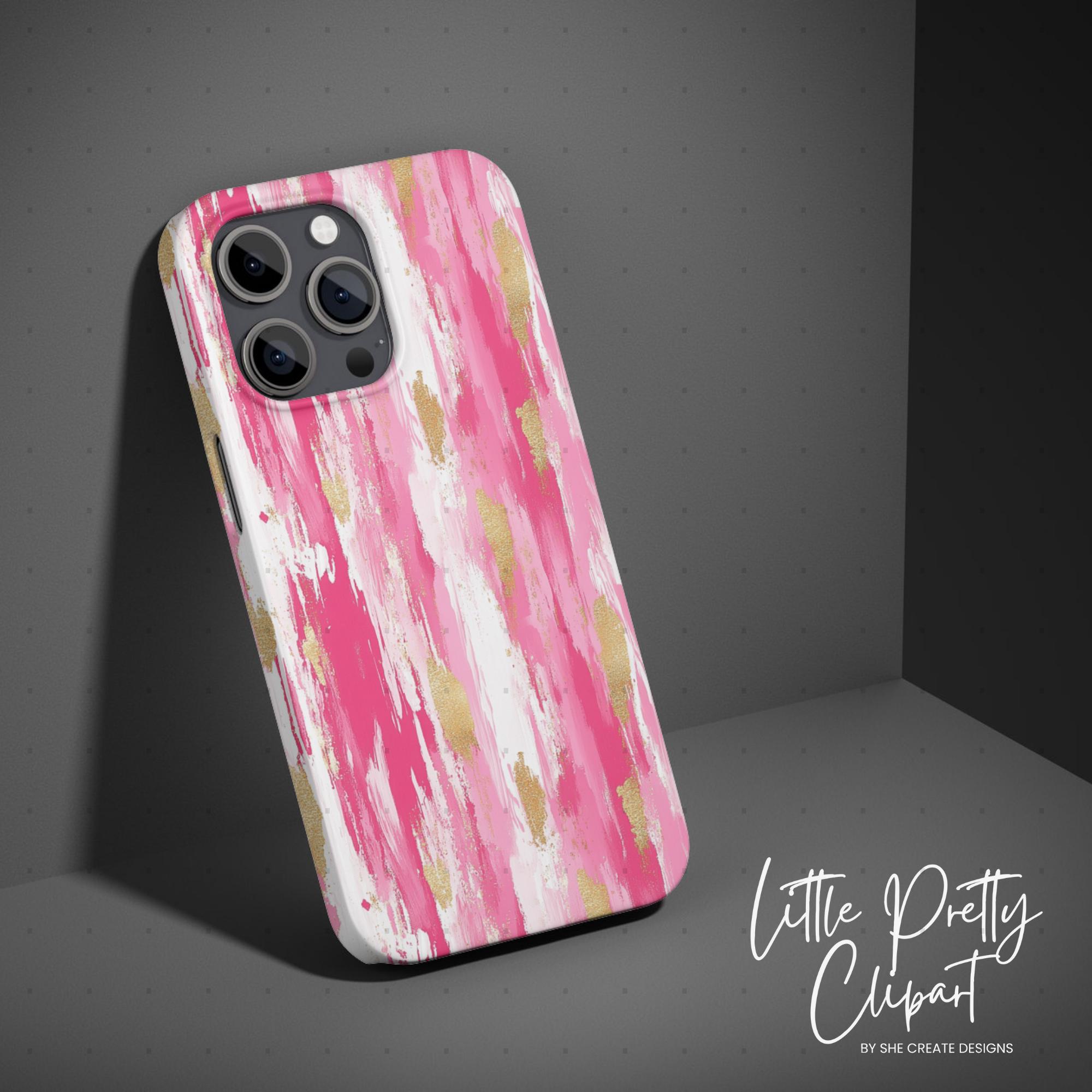 Pink and Gold Brushstroke Seamless Pattern Design PNG | Brushstroke ...