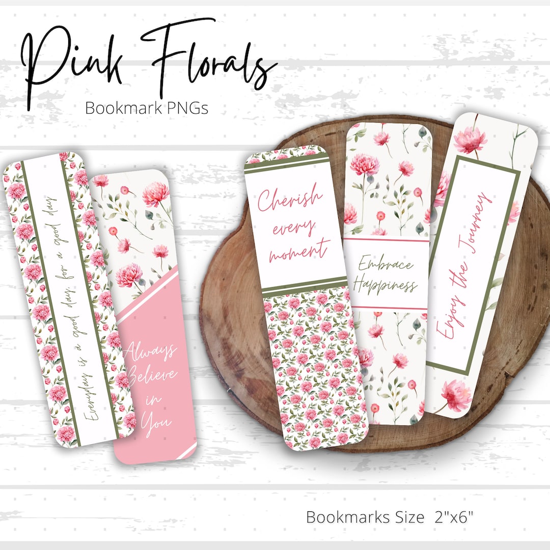 Pink Floral Bookmark Pngs | Bookmark Designs | Printable Bookmarks ...