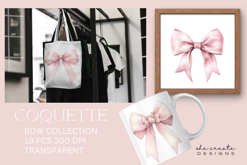 Pink Bow Coquette Clipart | Coquette Pink Bows | Coquette Bow PNG - Etsy