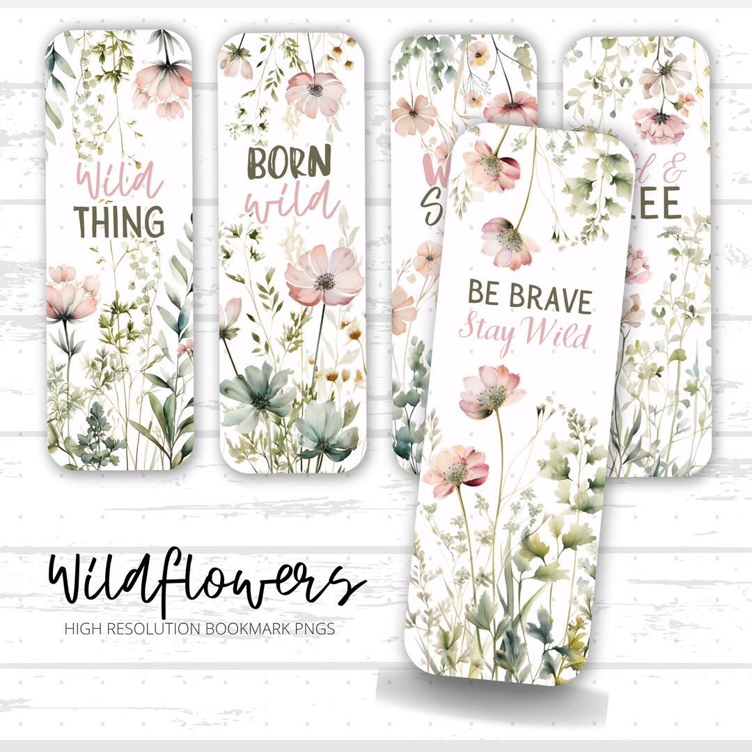 Wildflower Bookmark Pngs | Bookmark Designs | Printable Bookmarks ...