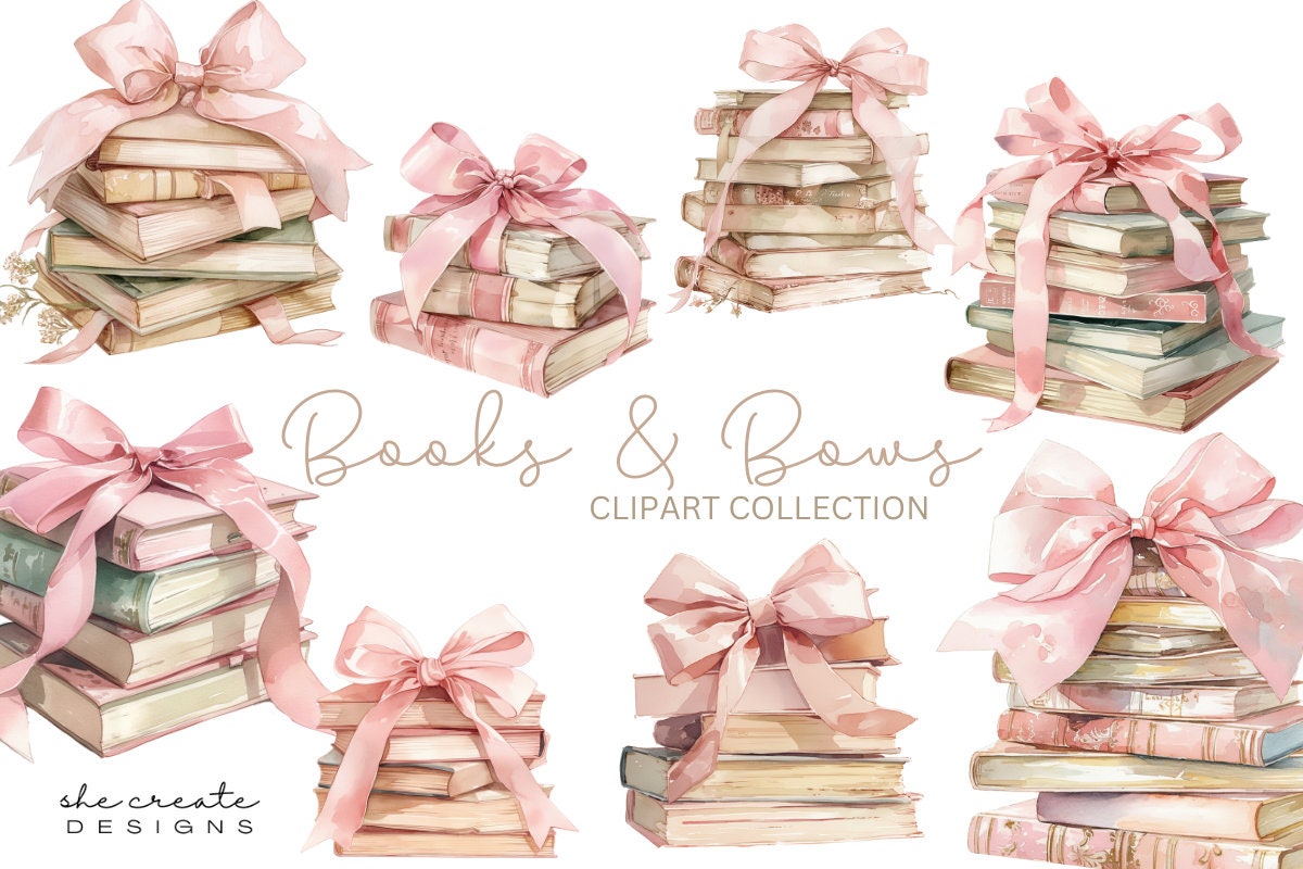 Book Coquette Aesthetic Clipart Coquette Pink Bows Bookish Coquette PNG ...