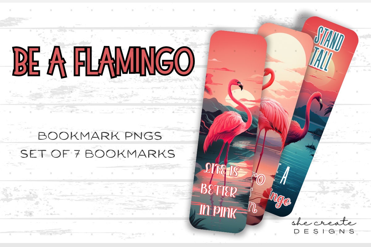 Flamingo Bookmark Pngs | Flamingo PNG | Pink Flamingo - Etsy