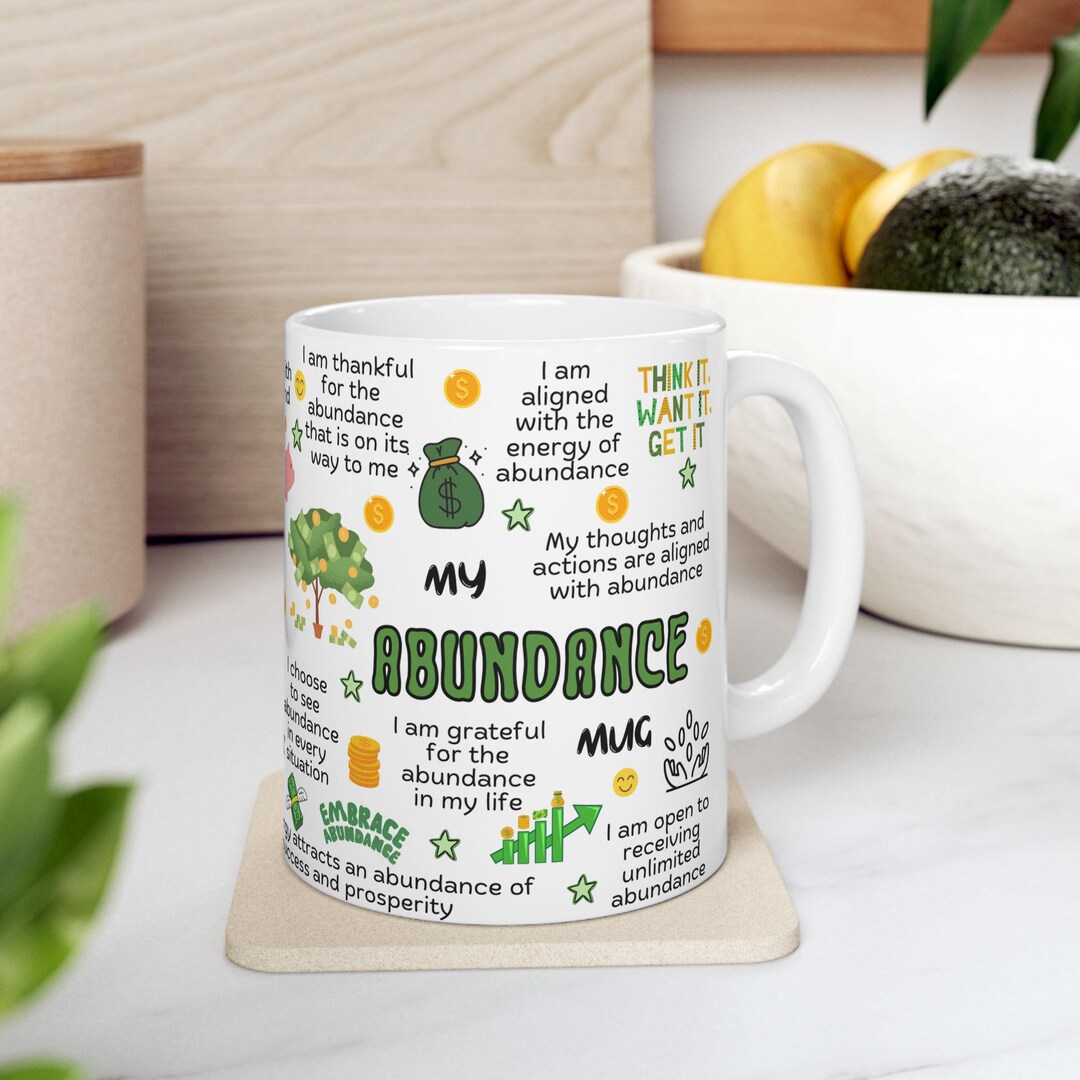 Abundance Affirmation Mug or Inspirational Cup for Positive Mindset - Etsy