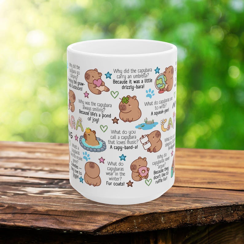 Capybara Jokes Mug, Laugh-out-loud Coffee Cup, Funny Capybara Gift ...