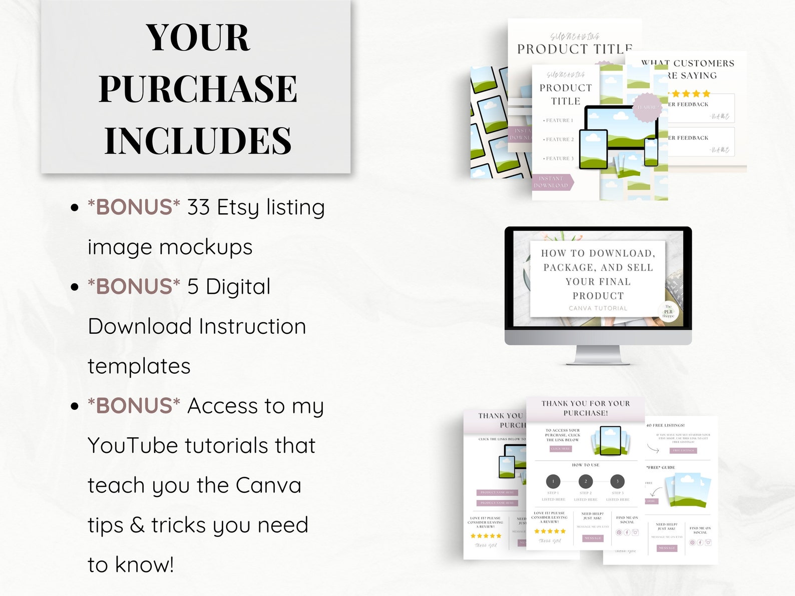 PLR Digital Products Bundle | Done for You PLR Ebook Bundle | Canva ...
