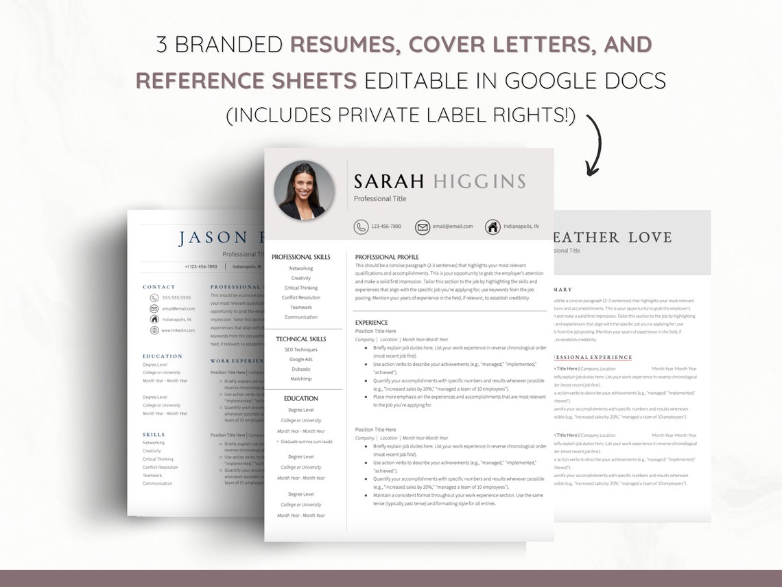 PLR Resume Templates | Resell Digital Product | Private Label Rights ...