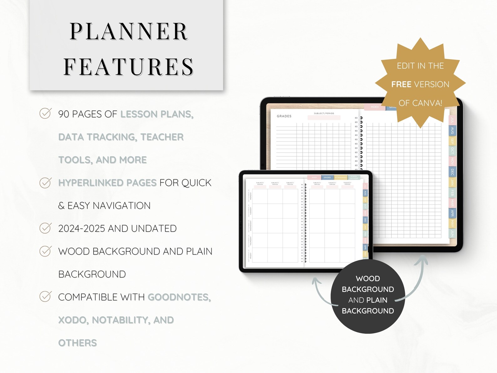 Done for You PLR Teacher Planner | 2024-2025 and Undated | Teacher ...